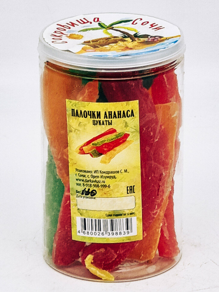 Ананас палочки микс 130гр в пэт