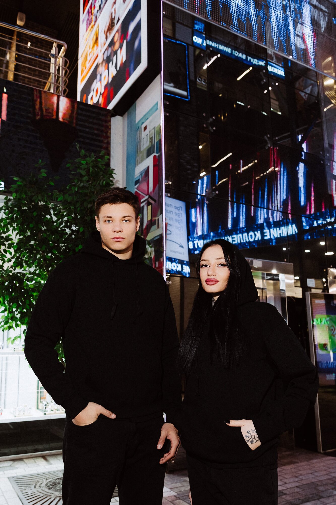 Худи  худи черное оверсайз унисекс