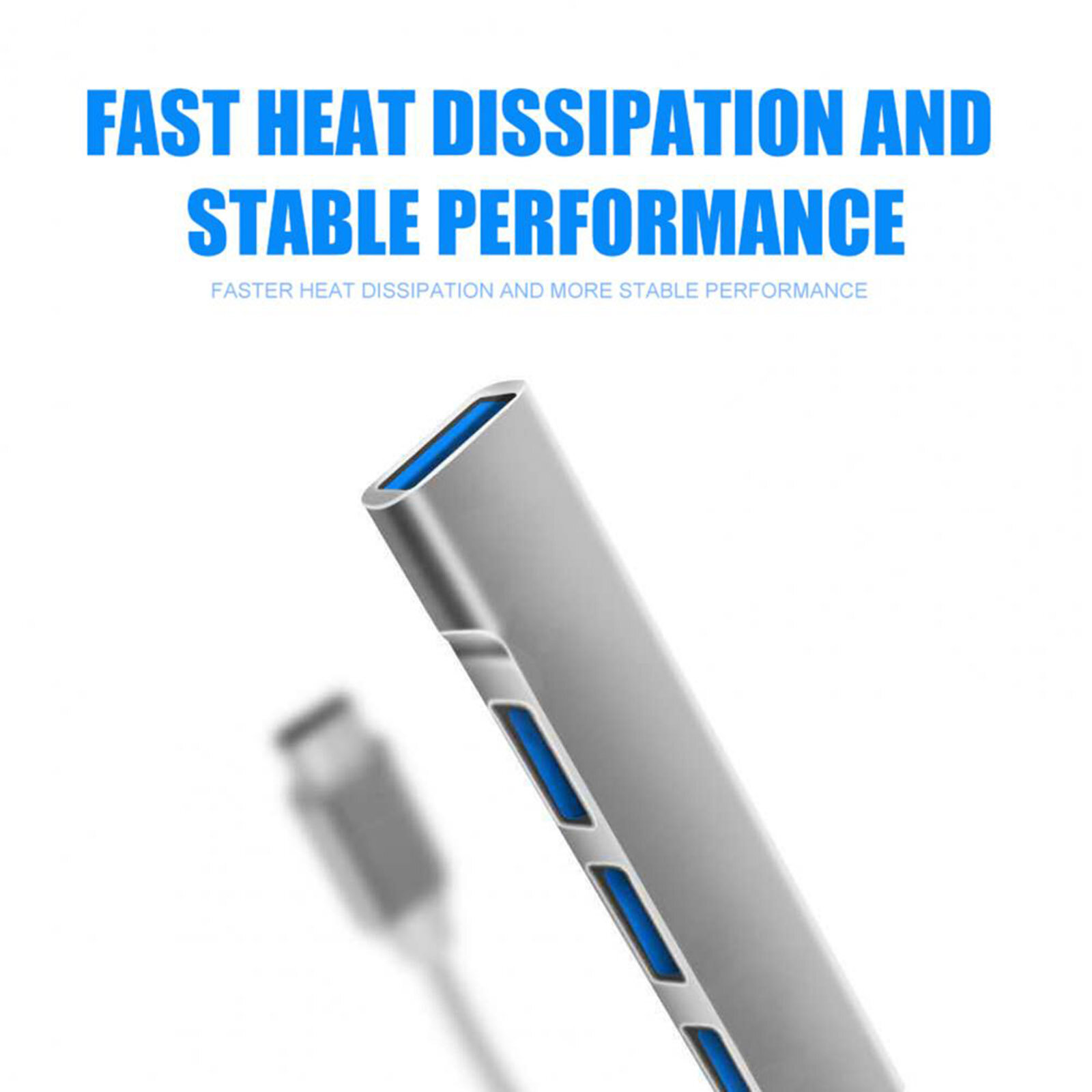 USB-хаб на 4 порта USB 3.0/2.0, портативный адаптер-разветвитель с удлинителем, 4 порта для телефона, компьютера, планшета, высокоскоростной разветвитель из алюминиевого сплава для ноутбука и ПК.