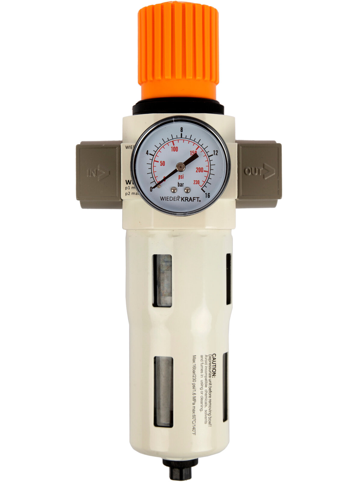 Фильтр-масловлагоотделитель 3/4" 5 мкм, 16 Бар. с регулятором давления и автоматическим сброс WDK-7760FA