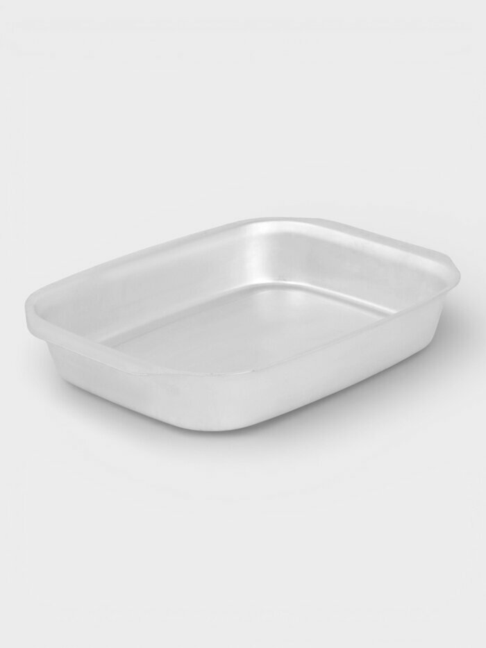 Противень, 1.8 л, 21×29.4 см, h=4.5 см, листовой алюминий 1.2 мм, серебристый