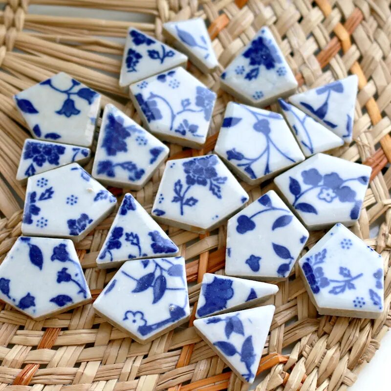 Набор для мозаики из керамики, стекла и зеркала Синий, BROWN