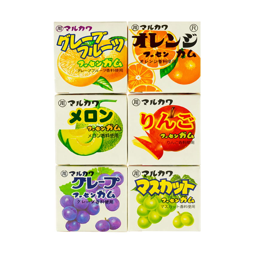 Marukawa жевательная резинка ассорти 6 вкусов: апельсин, грейпфрукт, дыня, яблоко, виноград 32,4 гр
