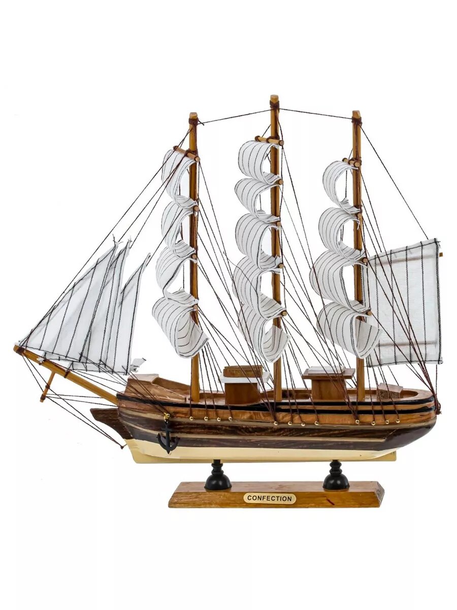 Фигурка Remecoclub Корабль, деревянная 31 см