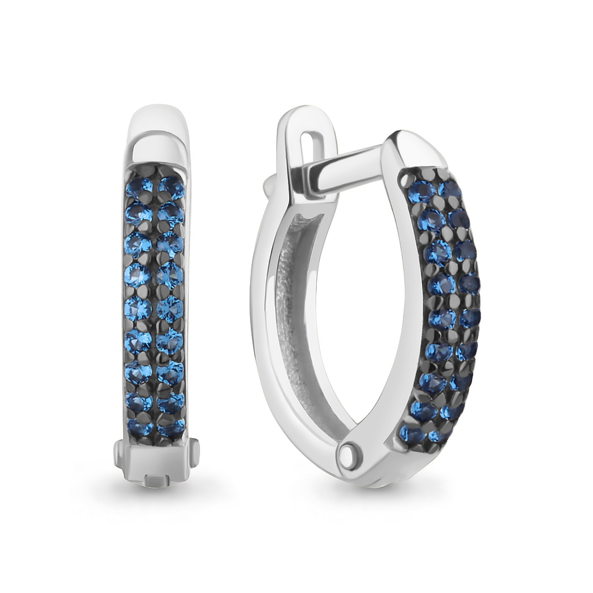 Серьги, серебро, 925 проба, родирование