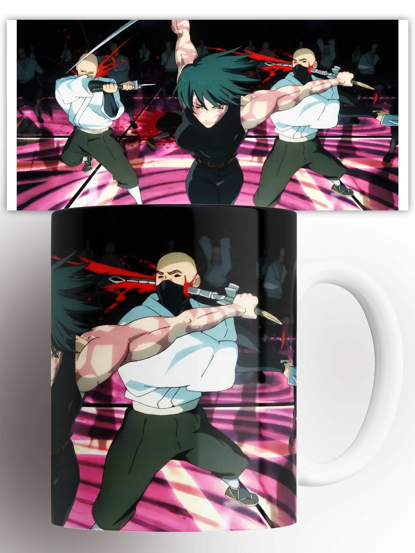 Кружка Магическая Битва Маки Зенин в бою 330 мл