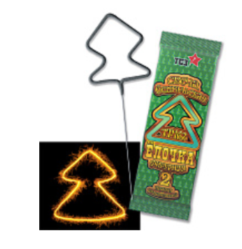 Свеча бенгальская Троицкий Снаряжательный Завод "Елочка", 50 сек, I класс опасности, 2 шт