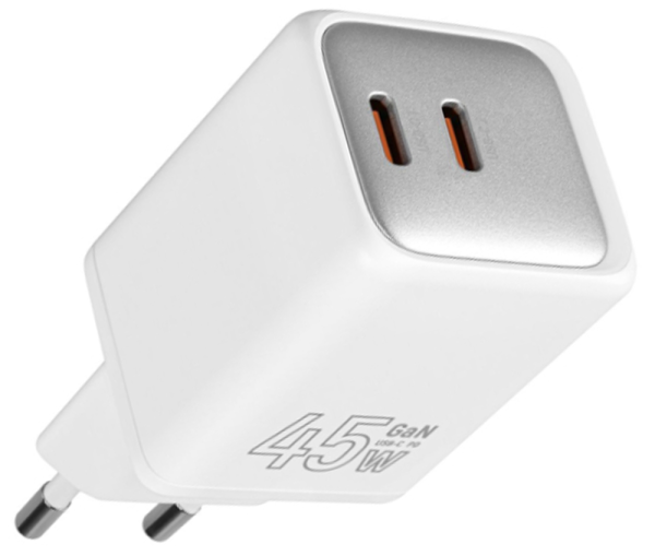 СЗУ TFN 2USB-C 45W GaN White (TFN-WC-CC-45W-WH)