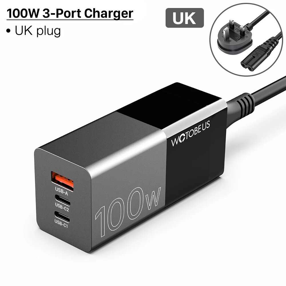Быстрое зарядное устройство GaN USB-C, PD100W PPS 45W для ноутбуков с разъемом Type-C, MacBook, iPad, iPhone 13, Samsung S22, QC3.0/SCP для HUAWEI, Xiaomi, 100 Вт