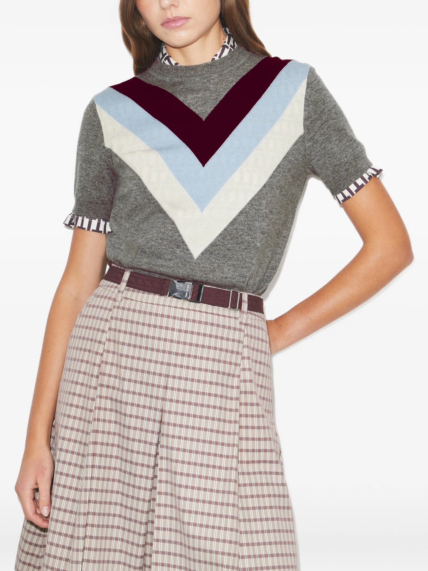 Топ Tory Burch Chevron, размер M, grey — фото 1