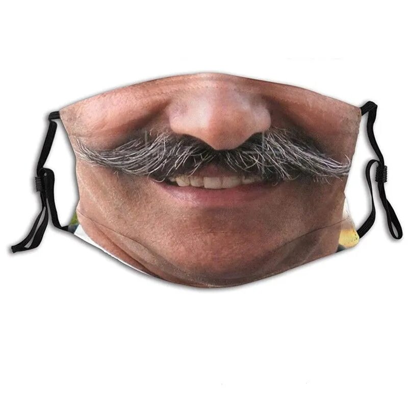 3D реалистичная маска для лица с забавными принтами, многоразовая защитная маска для взрослых, креативный аксессуар для вечеринок и розыгрышей, 1 шт