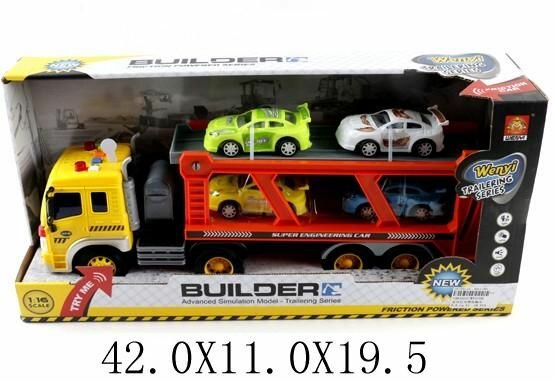 Машинка игрушечная Автовоз BUILDER 1:16 на батарейках (свет, звук) в коробке