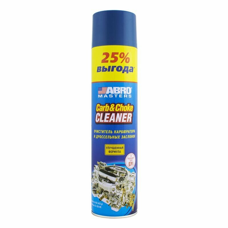 Очиститель карбюратора ABRO MASTERS +25% XL 453 г