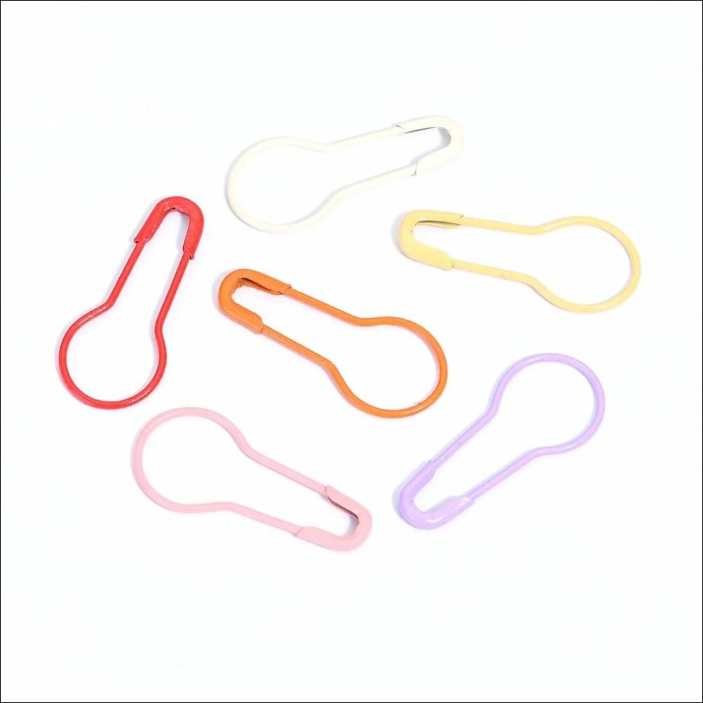 50 шт/размер 21.5 х 9.5 мм/Маркеры для вязания металлические/булавки для вязания/крючки/разноцветный