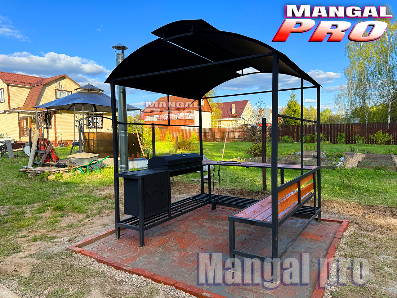 Мангал Классика 1 с крышей мангал , печка