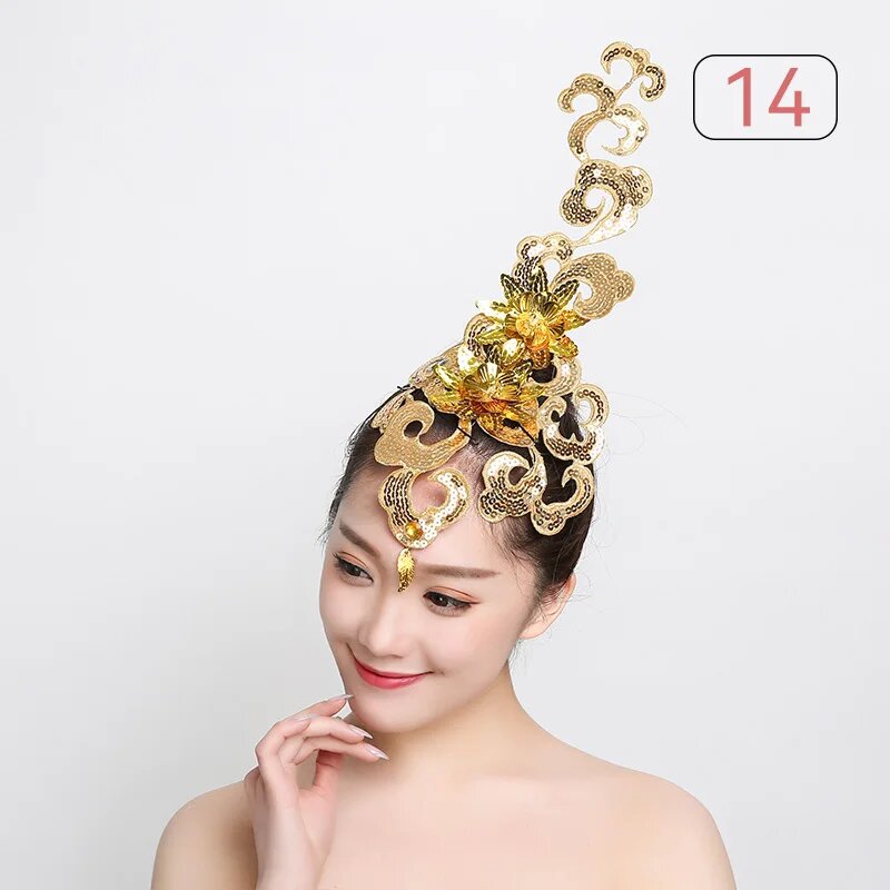 Танцевальный головной убор с цветком Янко для женщин 14