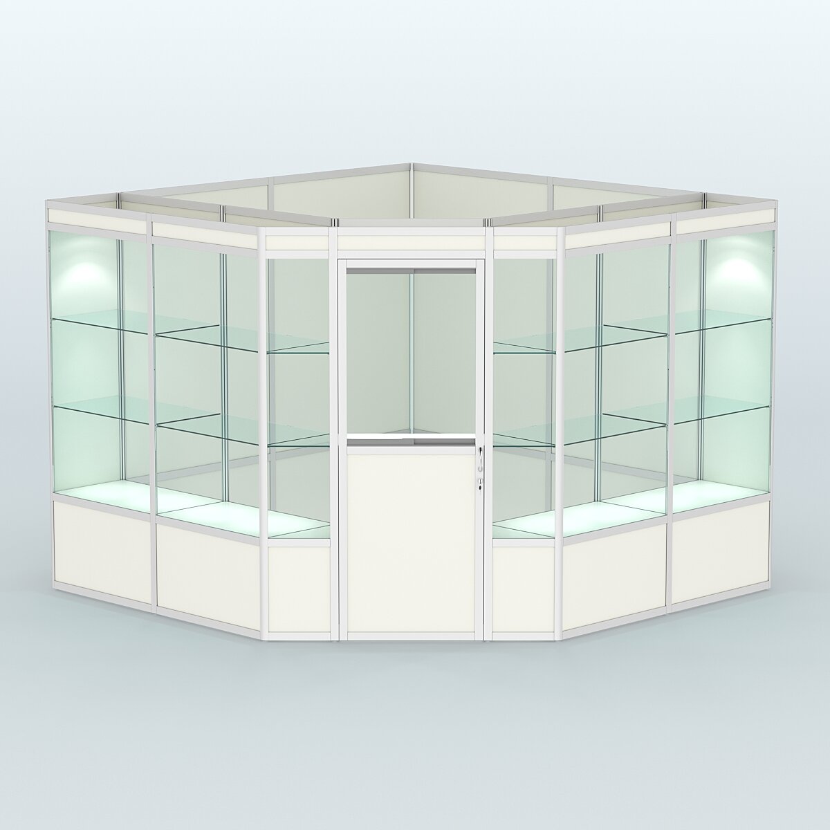 Павильон из профиля угловой №8а (9 кв. м), Белый