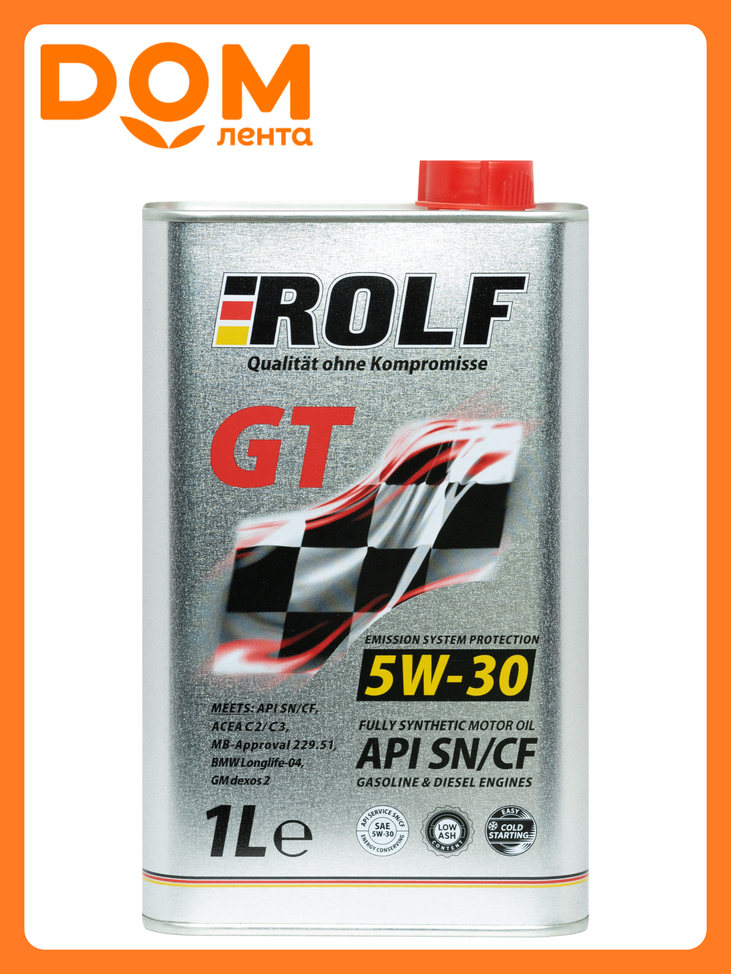 Моторное масло Rolf GT 5W-30 SN/CF синтетическое 1 л