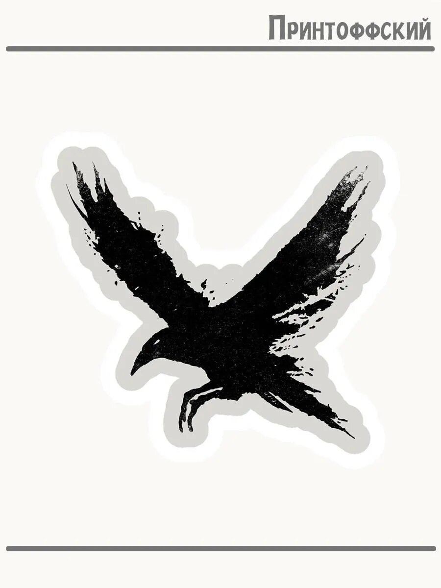 Термонаклейка для одежды и аксессуаров DTF-печать Ворон