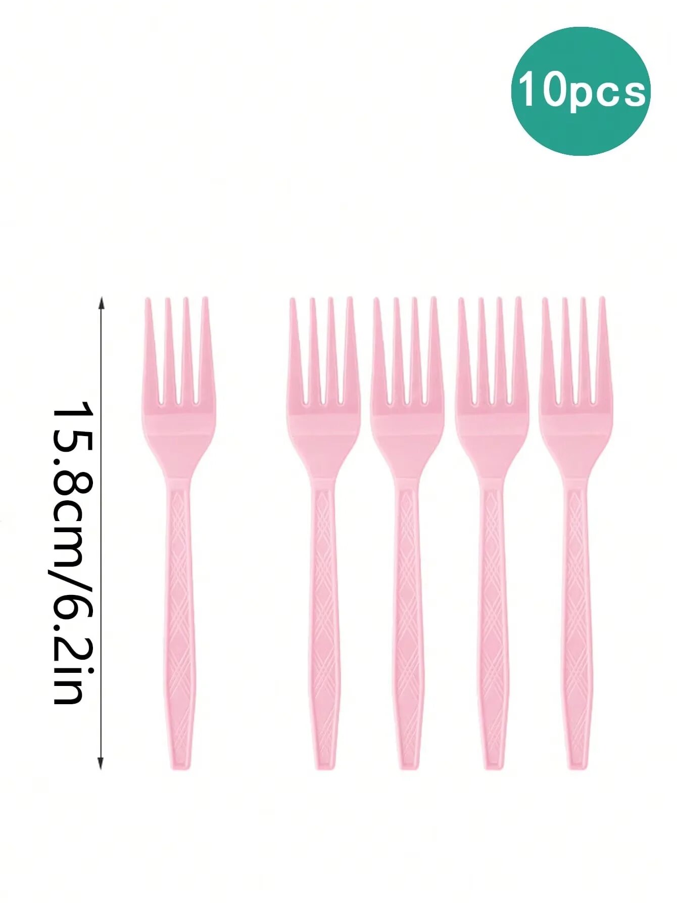 Одноразовые столовые приборы для праздника Розовый, 10pcs pink fork