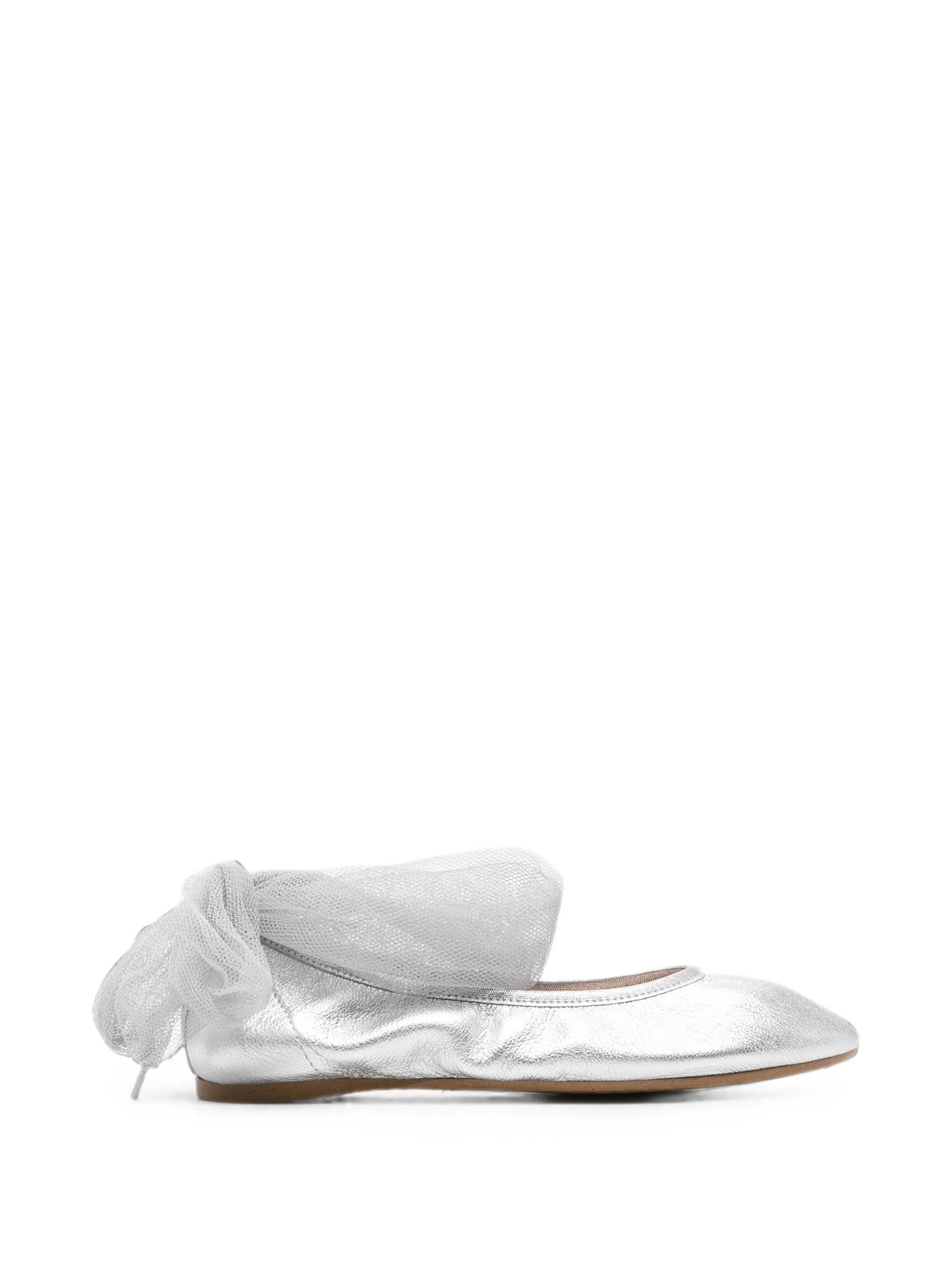 Балетки Tulle-tie metallic leather ballet flats