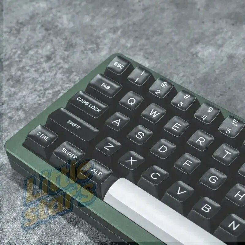 Кейкапы для механической клавиатуры WOB White и Black 160 шт PBT Двухцветное литье под давлением (белый и черный)