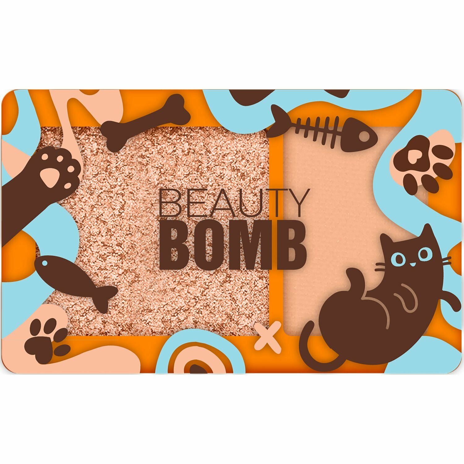 Beauty Bomb Палетка теней для век двойная 03 Песочный-Бежевый Beauty Bomb Double Eyeshadow Palette, матовые и сияющие оттенки, 3,4 г