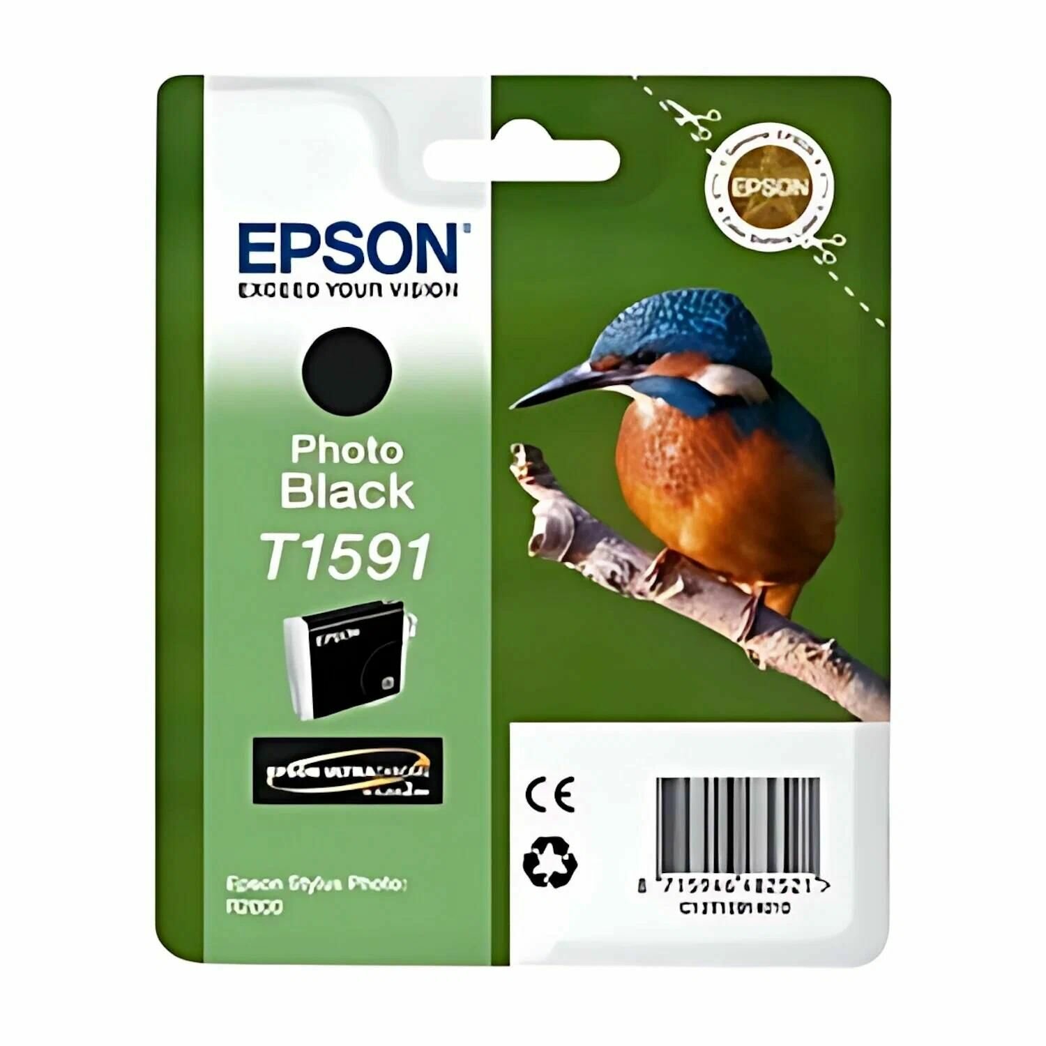 Картридж струйный Epson T1591 фото черный, 9100 страниц, 17мл для St Ph R2000 (C13T15914010)