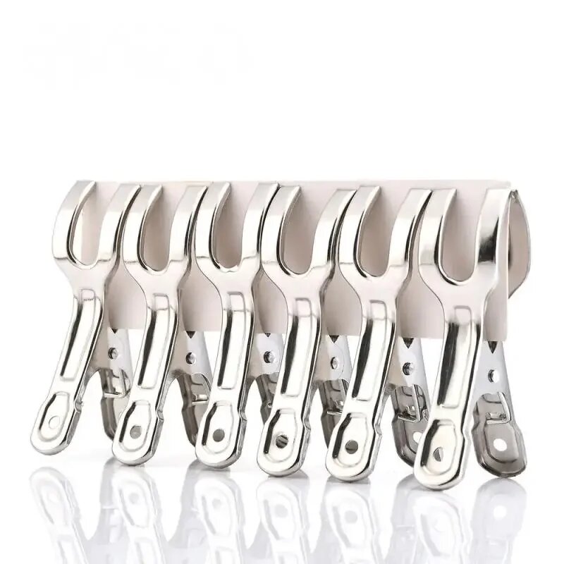 Металлические прищепки из нержавеющей стали, 6PCS