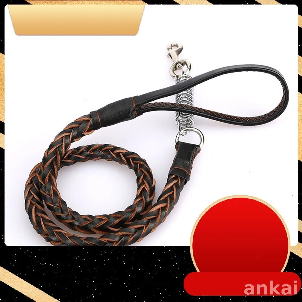 Натуральная кожа плетеный поводок для дрессировки собак ankai, 120 см, коричневый