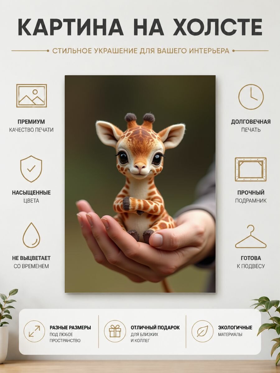 Картина на холсте Жираф 20x30 см
