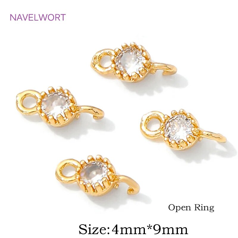 Коннекторы для бижутерии NAVELWORT 18K золото, круглые, с Желтый, 12 pieces, 18K Gold Plated