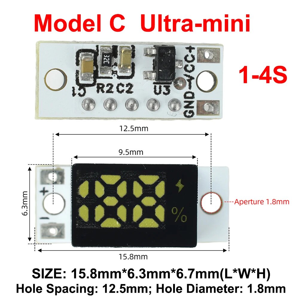 Модуль индикации заряда батареи diymore 1S-4S Ultra-mini