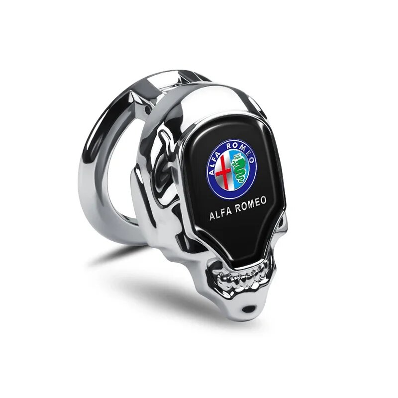 Кольцо Alfa Romeo серебристое, Skull, для авто