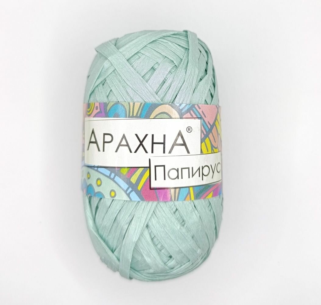 Пряжа для вязания Арахна Папирус Papyrus 12 мятный 1 моток 40 гр/50 м 100% целлюлоза