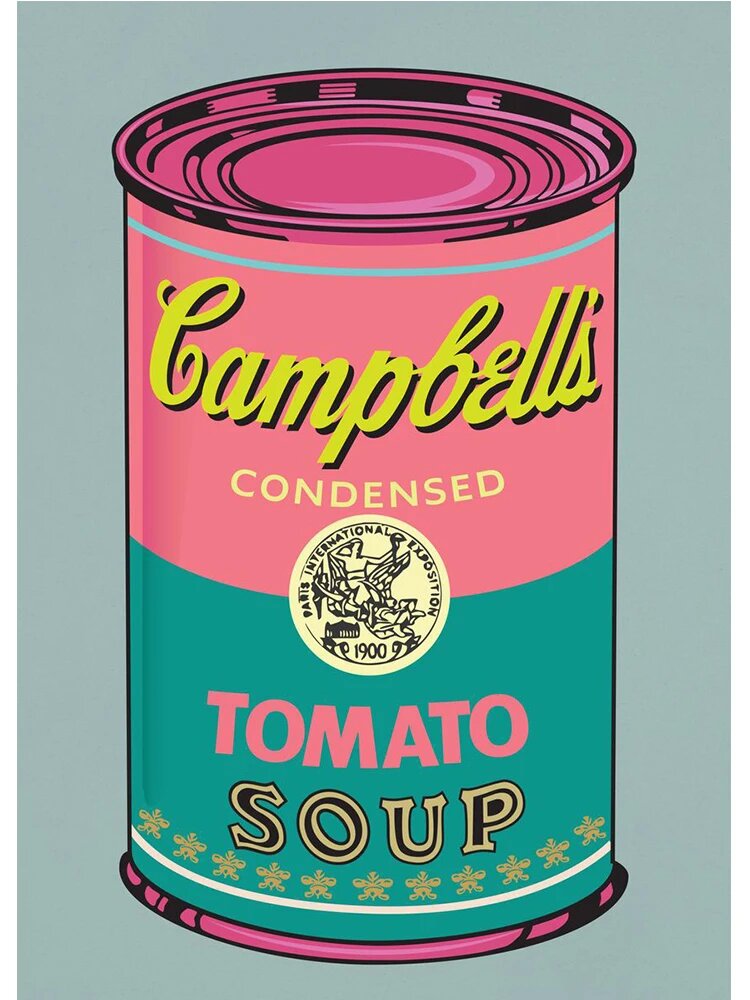 Картина Andy Warhol "Красочный томатный суп Кэмпбелл" R, 60x90cm No Frame