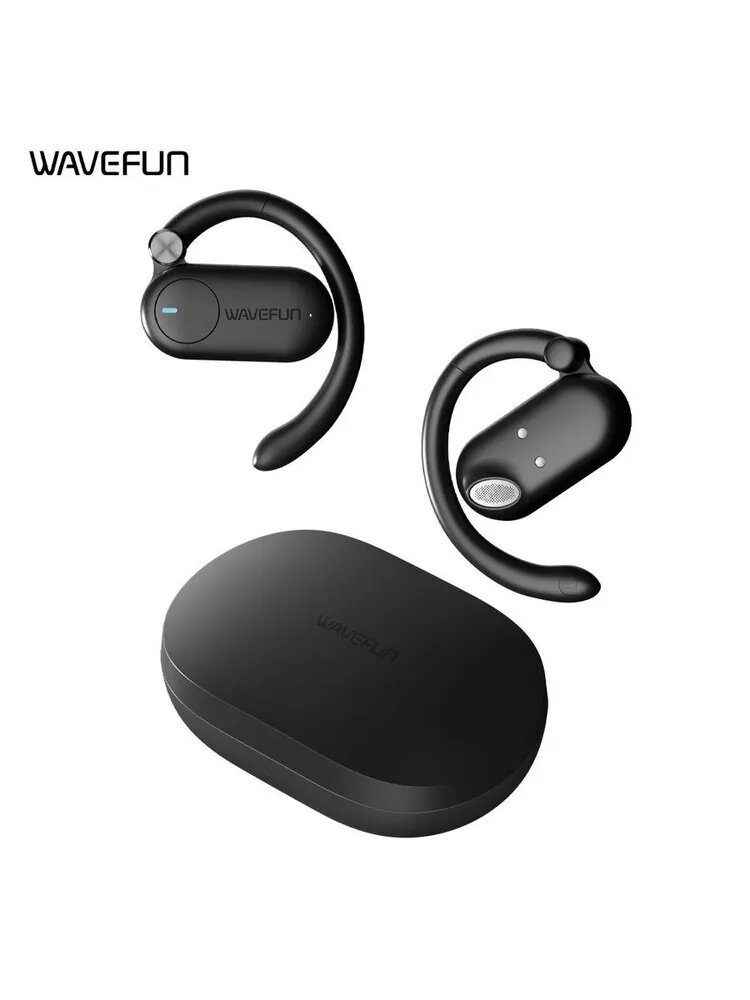 WAVEFUN Наушники беспроводные с микрофоном, Bluetooth, черный матовый