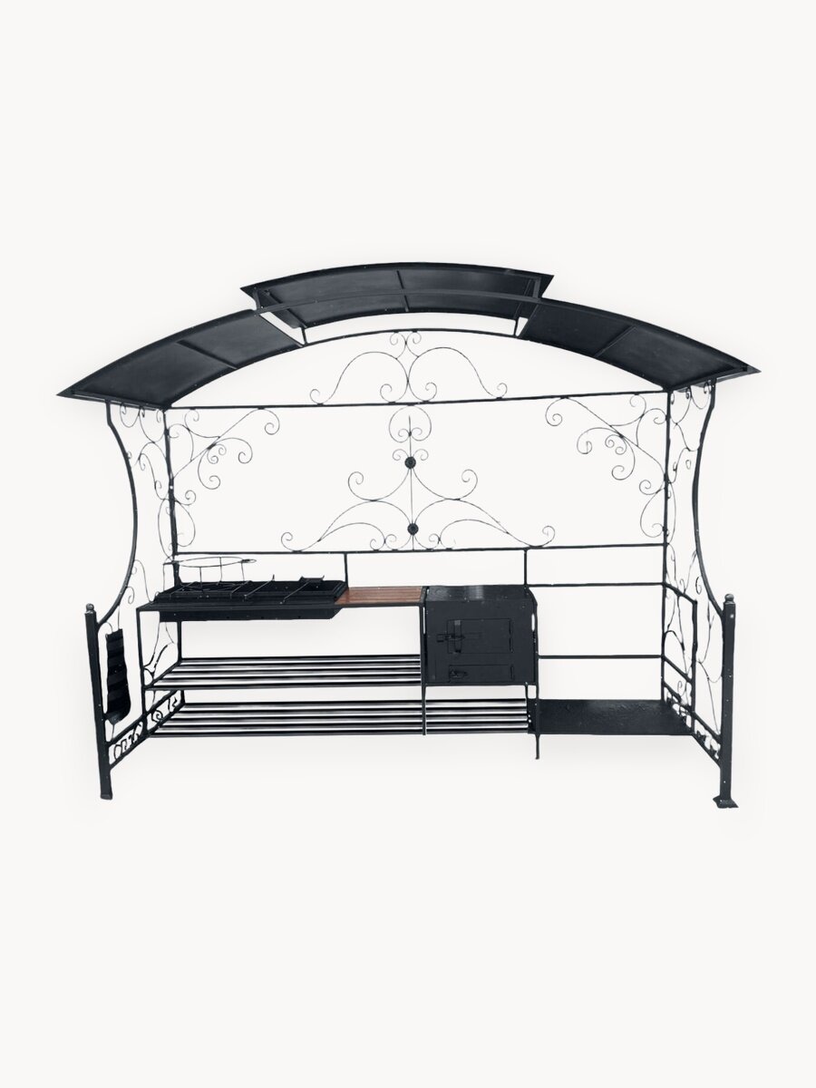 Мангал с крышей Kovmangal Недда с местом под тандыр 230 х 270 х 105 см