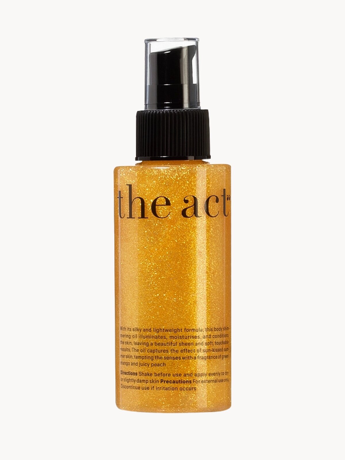 Сухое масло для тела The Act с шиммером, аромат персика и манго, 100 мл