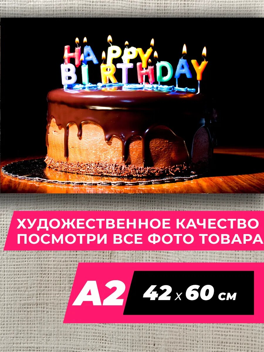 С днем рождения плакат на стену A2