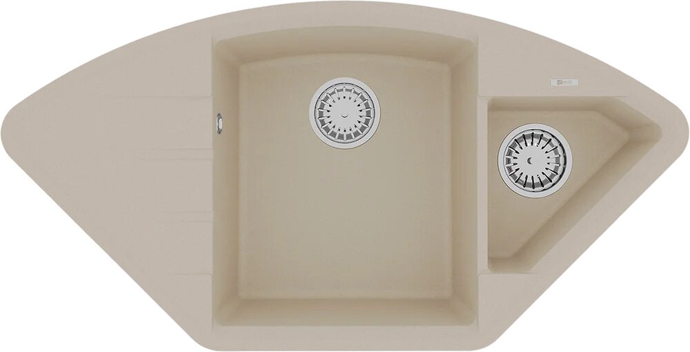 Мойка кухонная Lemark Irkana 980 9910044 98x50, мойка для кухни, с крылом, бежевая, трапеция, матовая