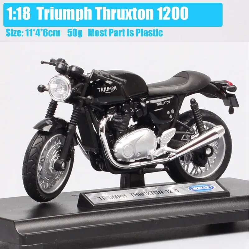Игрушечный мотоцикл Welly Triumph Thruxton 1200 1/18