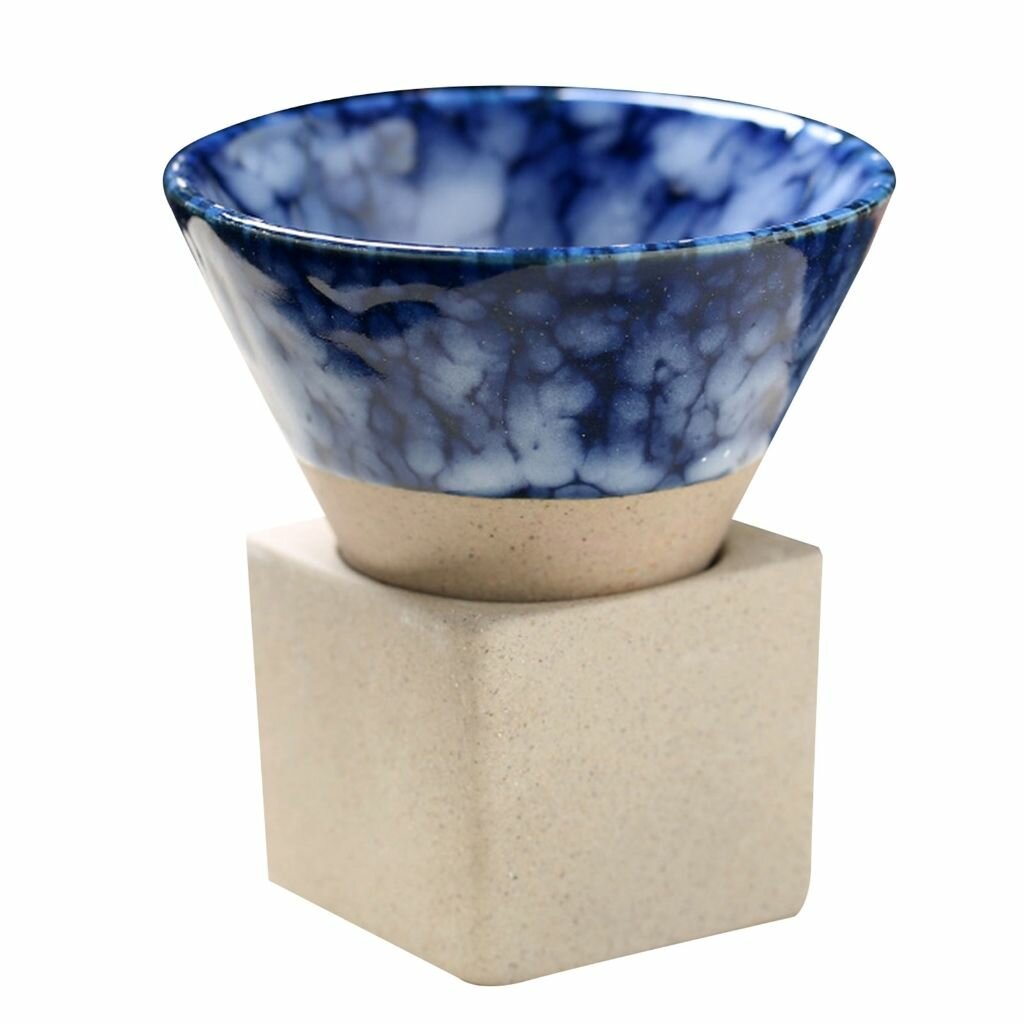 Керамическая кофейная чашка в форме конуса, 100 мл-в печи становится синей