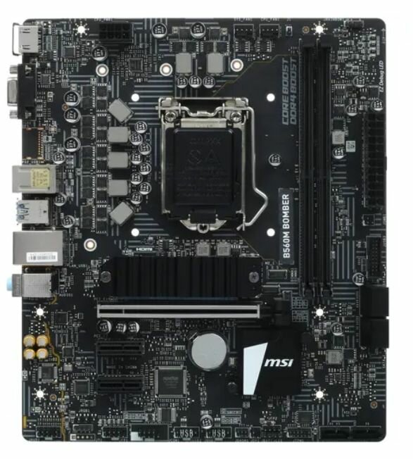 Материнская плата MSI B560M BOMBER (B560M BOMBER) - LGA 1200, Intel B560, 2хDDR4-3200 МГц, 1хPCI-Ex16, 1хM.2, Micro-ATX