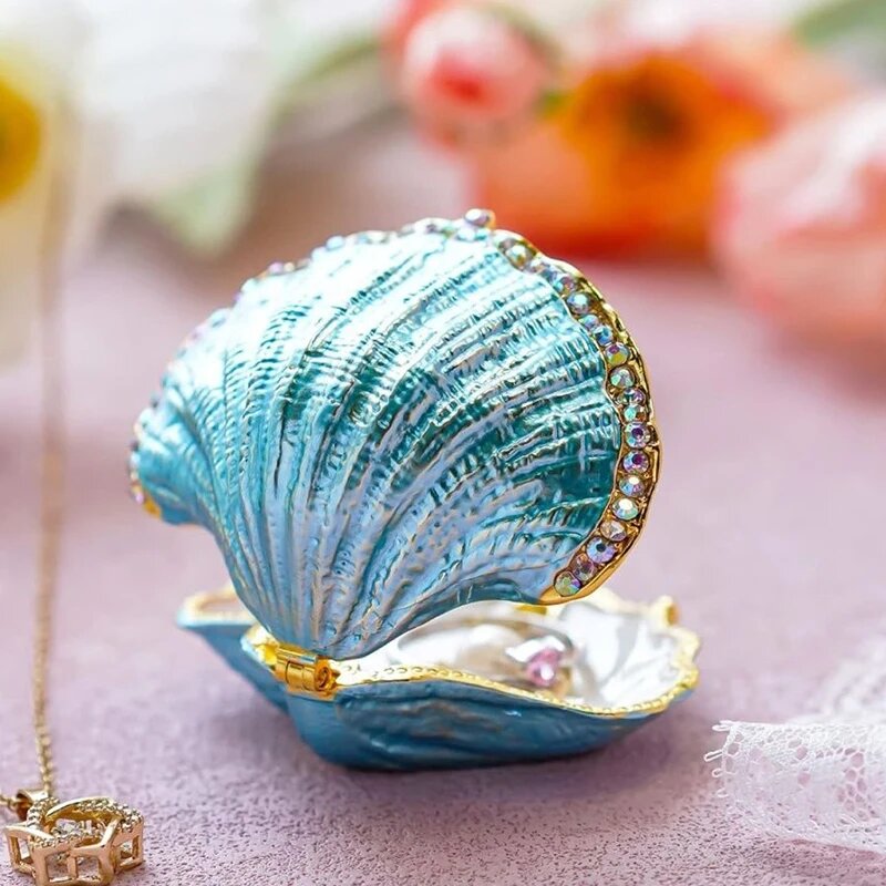Шкатулка для украшений FLZX из алюминиевого сплава, Shell Jewelry Box