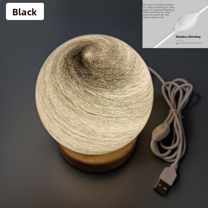 Стильная стеклянная лампа планета ночник с декоративными и атмосферными функциями для дома спальни серый