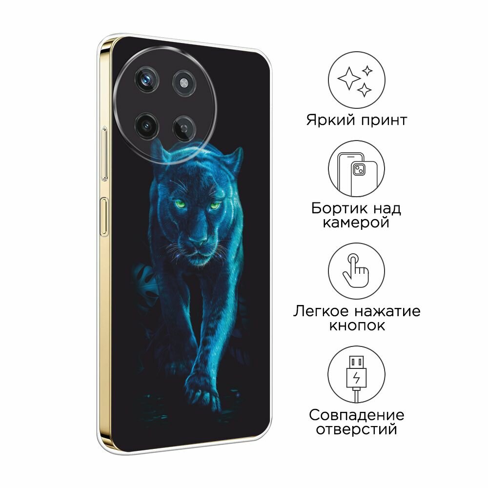 Чехол на Realme 11 4G / Реалми 11 4G с принтом "Пантера в лунном свете" — фото 1
