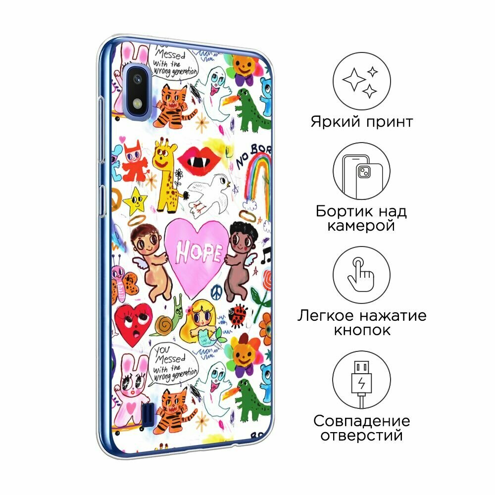 Чехол на Samsung Galaxy A10 / Самсунг Галакси А10 с принтом "Милые рисунки" — фото 1