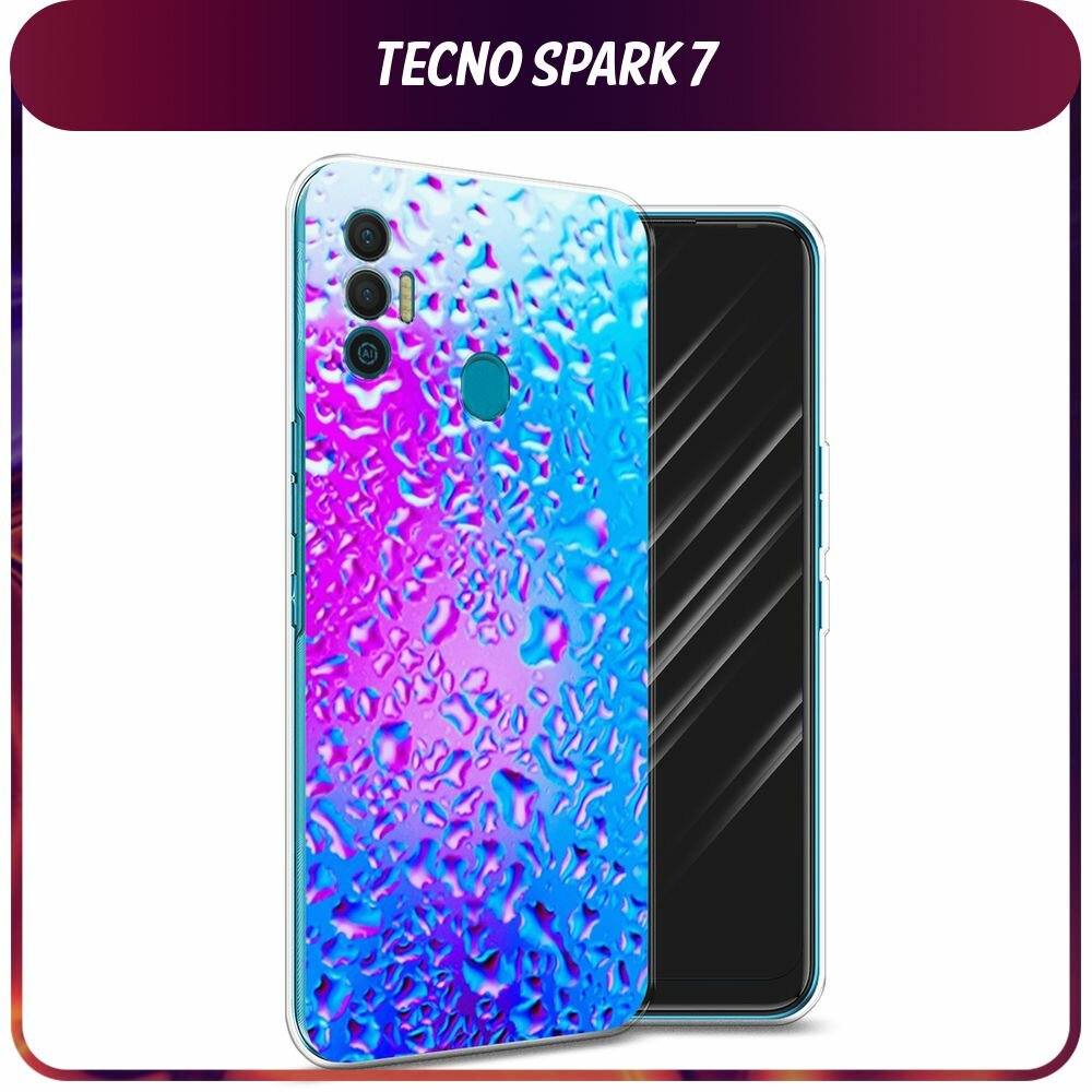 Чехол на Tecno Spark 7 / Техно Спарк 7 с принтом "Капли на стекле"