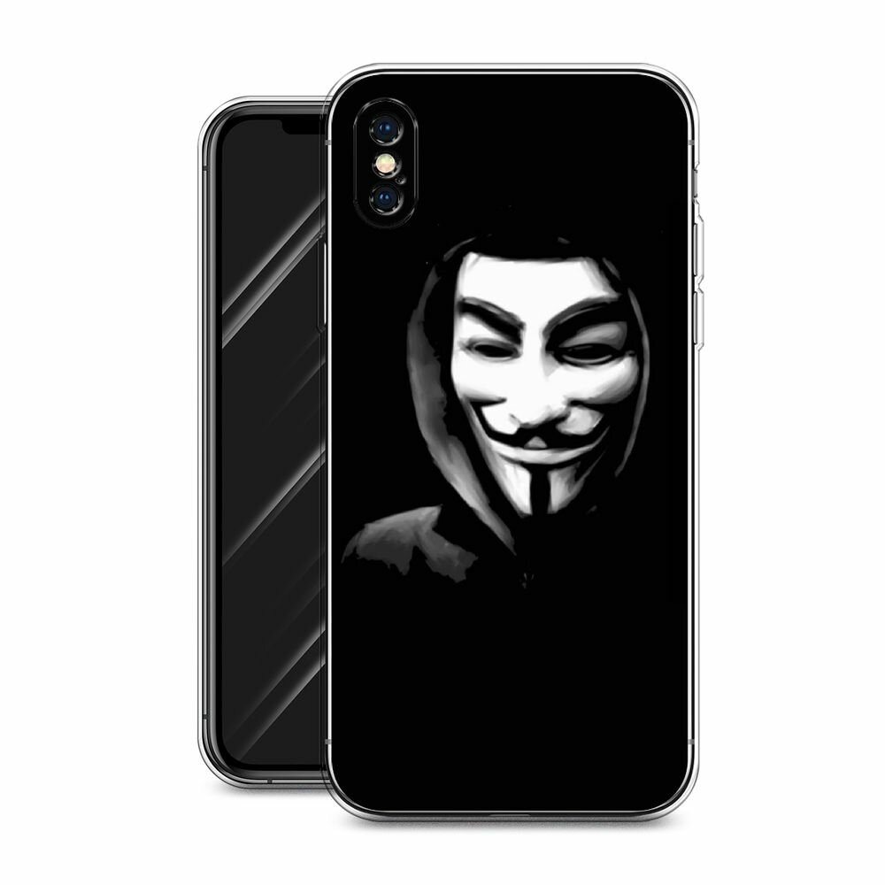 Чехол на Apple iPhone XS Max / Айфон XS Max с принтом "Анонимус" — фото 1